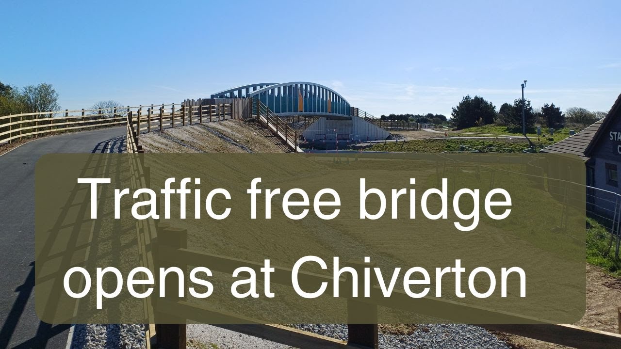 Traffic free bridge opens at Chiverton - YouTube