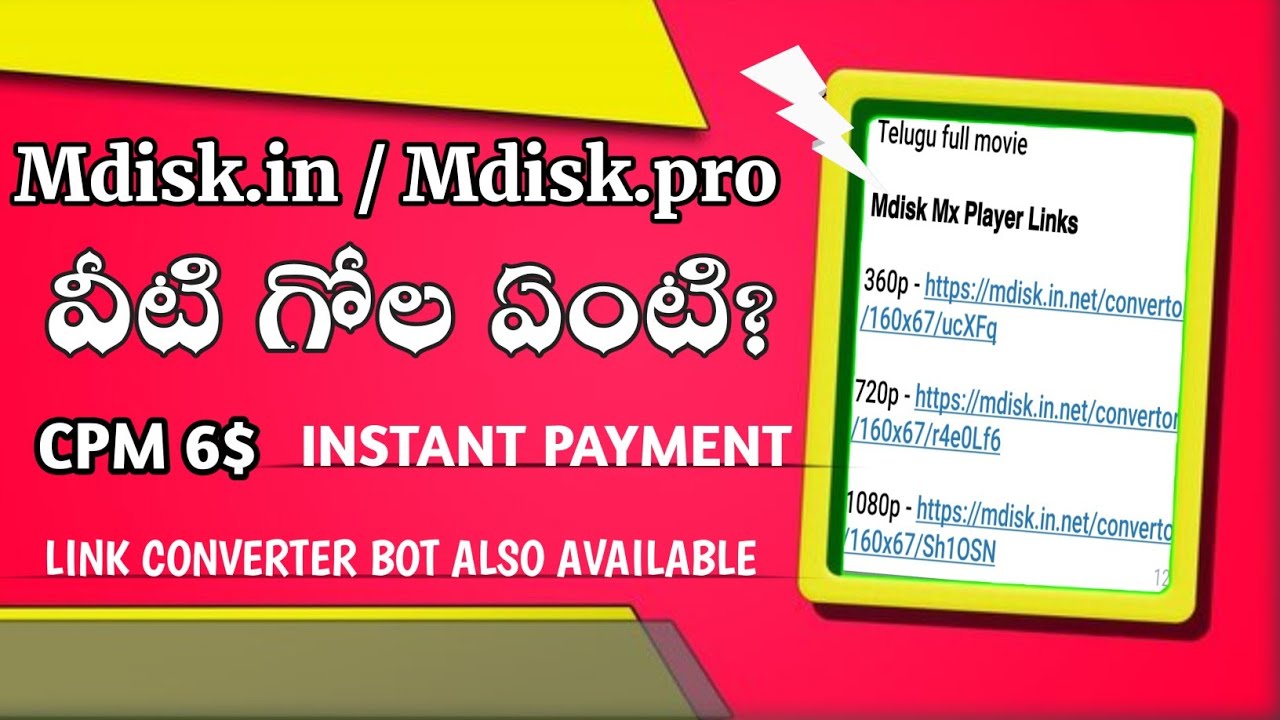 Mdisk alternative || best url shortner to earn money Telugu | mdisk.pro ...