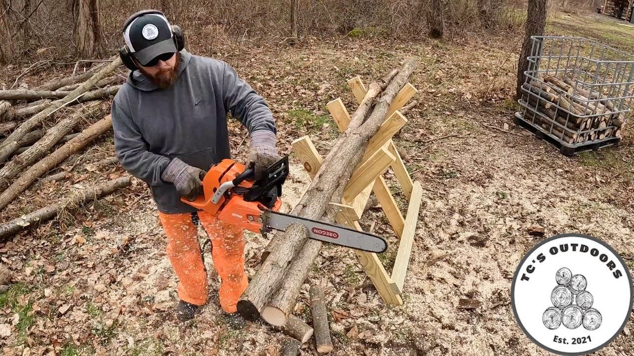 How To Cut Small Firewood Safely #firewood - YouTube