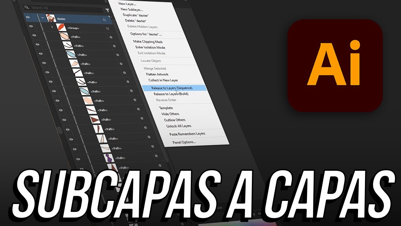 Convertir subcapas a capas | Adobe Illustrator Tutorial - YouTube