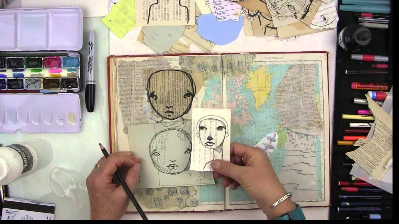 Imaginary Characters: Caterpillar Art Journal Page Part 1 - YouTube