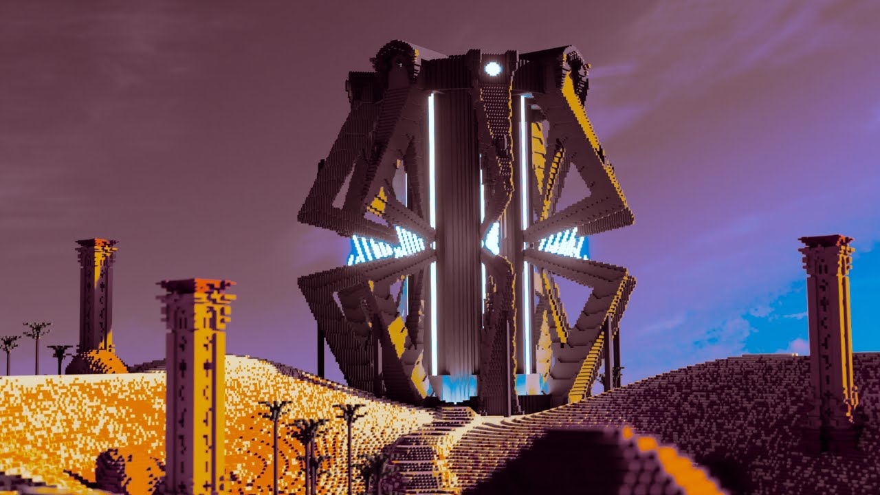 Giant Minecraft Blender World Painter Timelapse Build (Epic Mega Speed ...