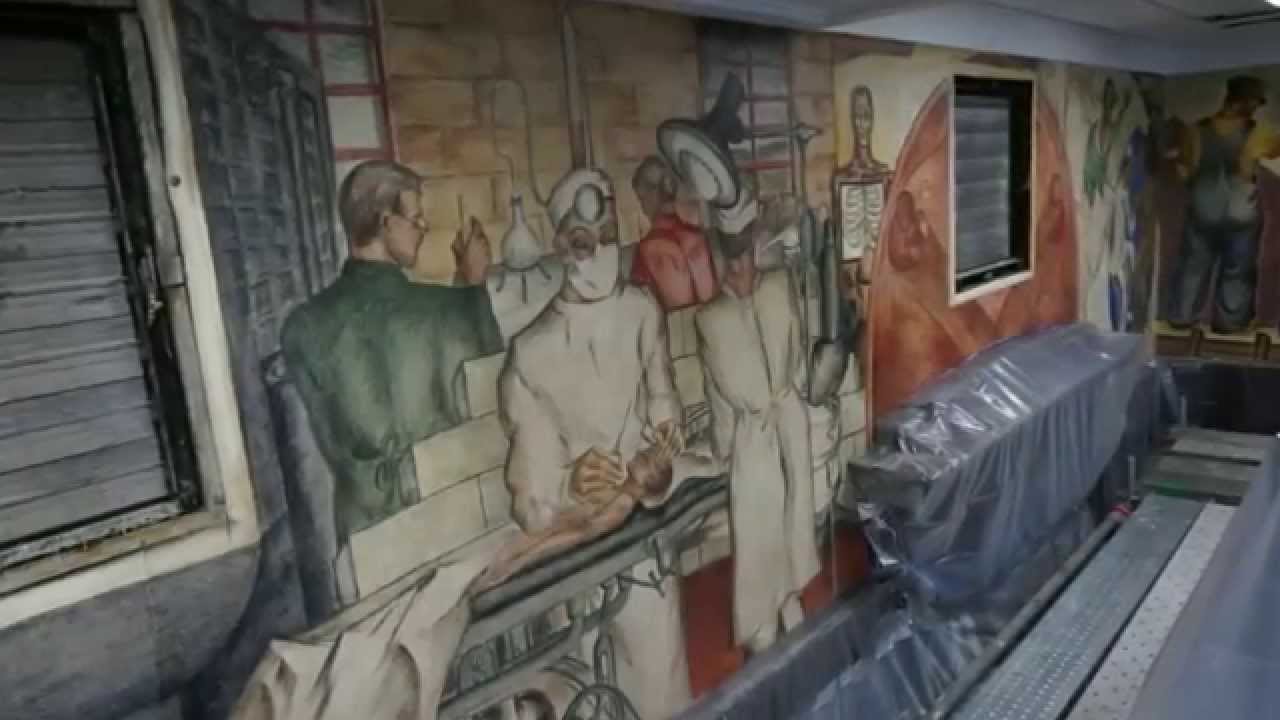 WPA Mural Restored After Being Painted Out In The 1960s! - YouTube