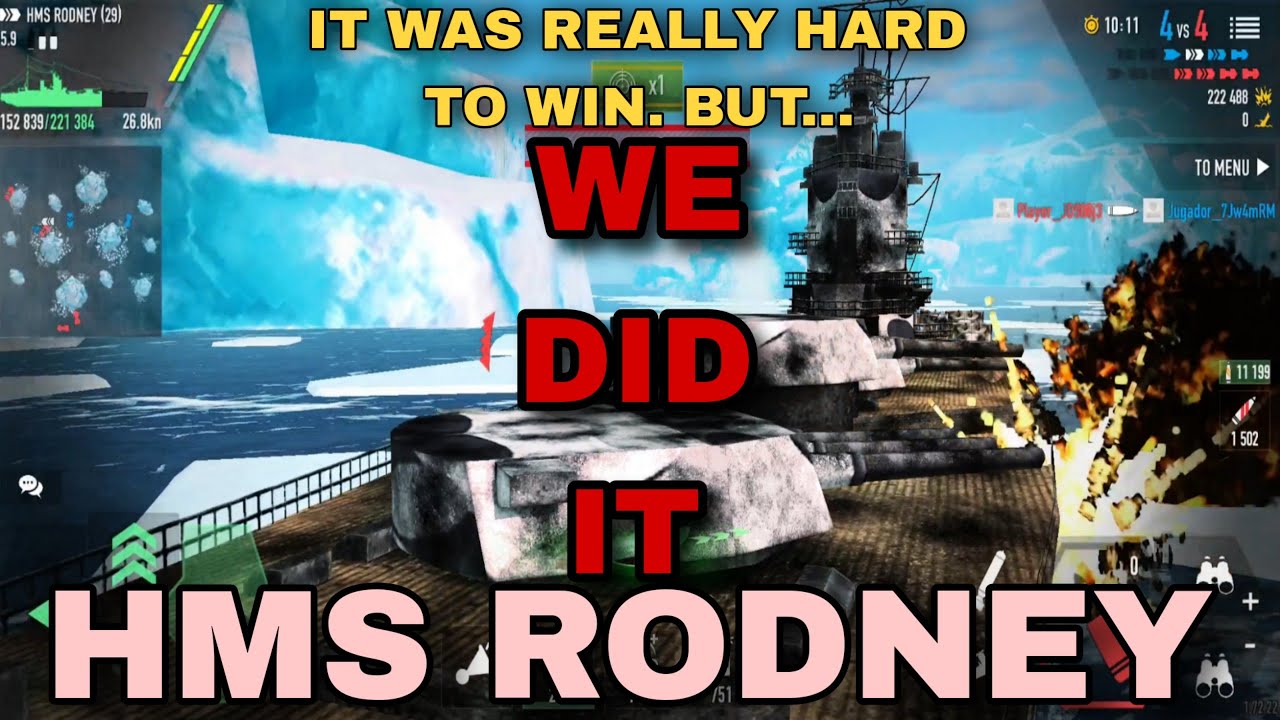 [Battle of Warships] HMS RODNEY || Mission Impossible || 6v7 - YouTube