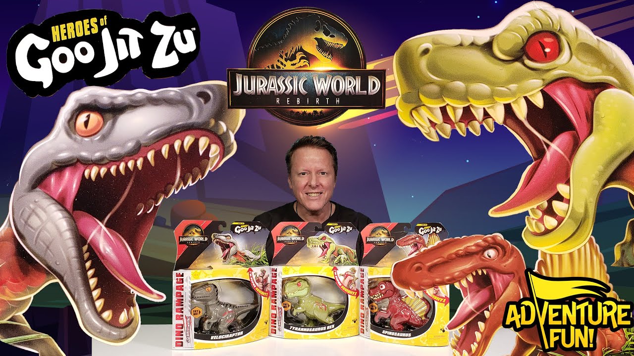 Jurassic World Rebirth T-Rex, Velociraptor Heroes of Goo Jit Zu Dino ...