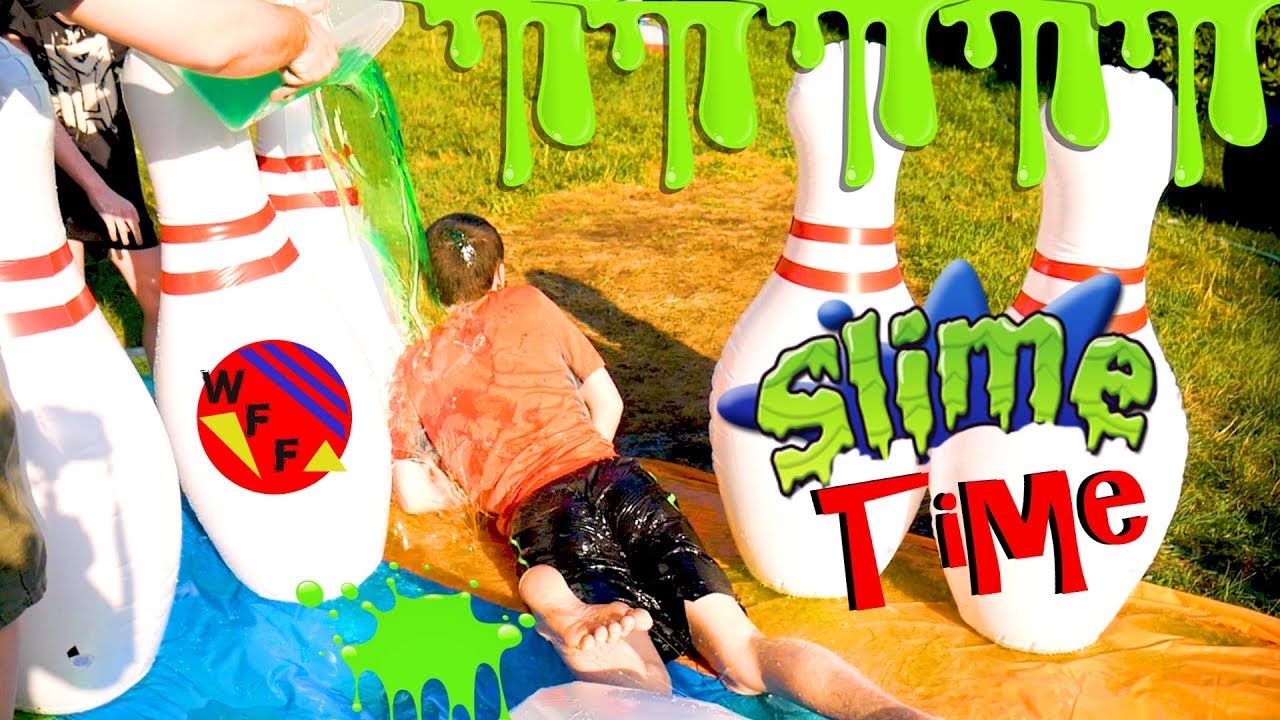 Slip N' Slime Bowling Family Fun! weeefamfun - YouTube