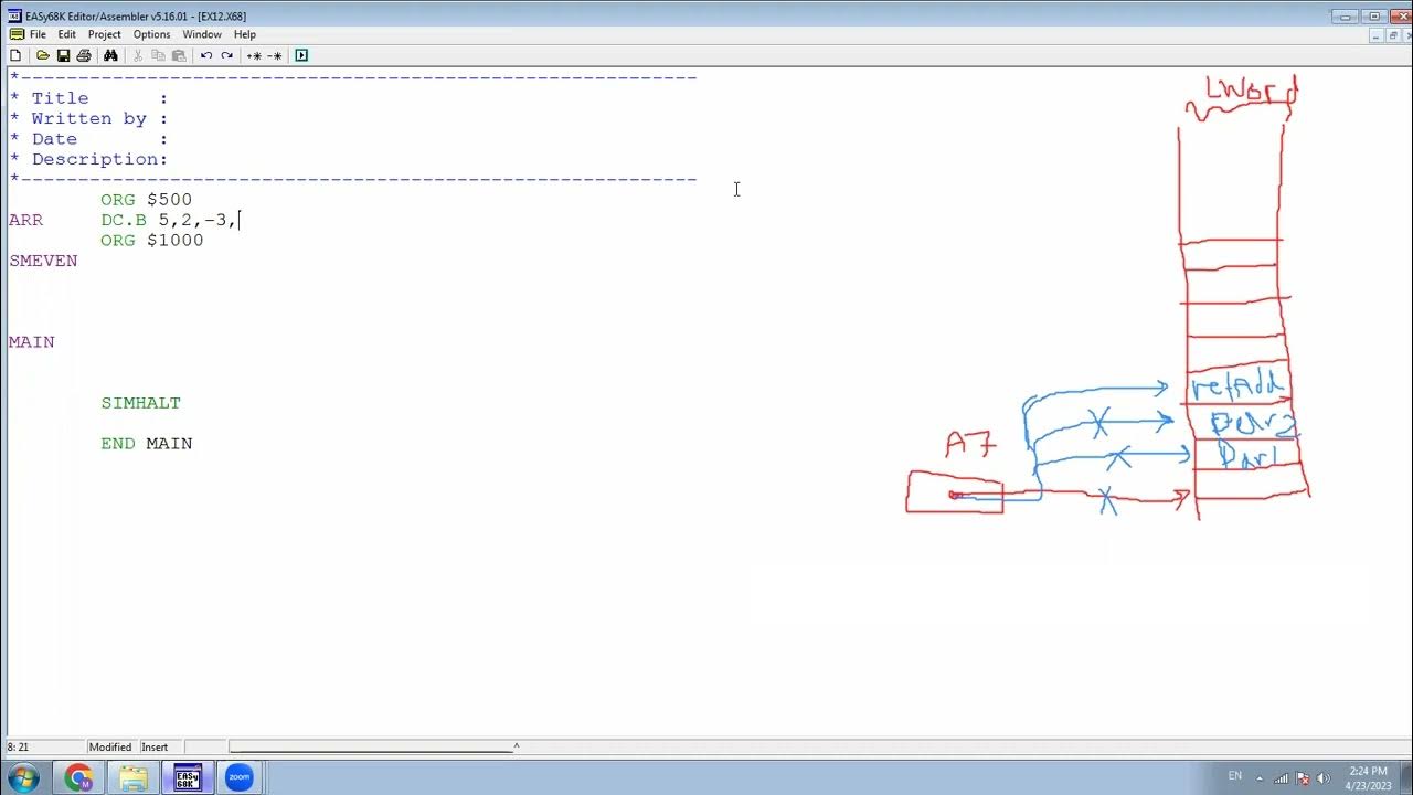 CPE351 68000 Instructions Set Subroutines (2) - Part6 - YouTube