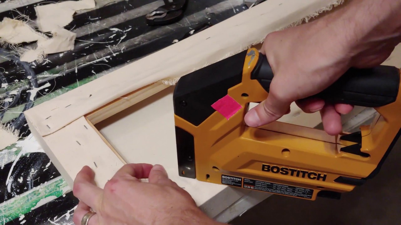 Stretching Canvas: Finishing the Back - YouTube