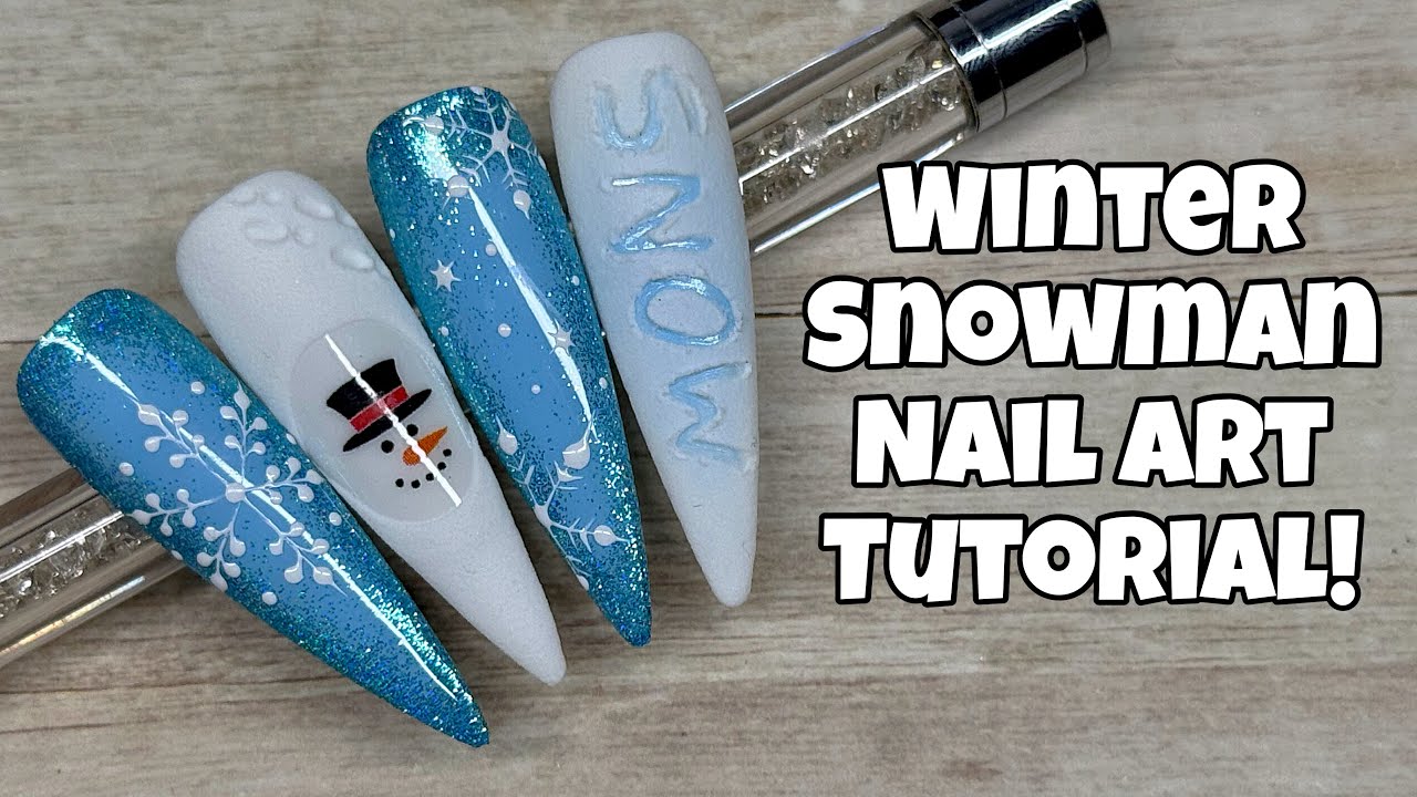Winter Snowman Nail Art Tutorial! - YouTube