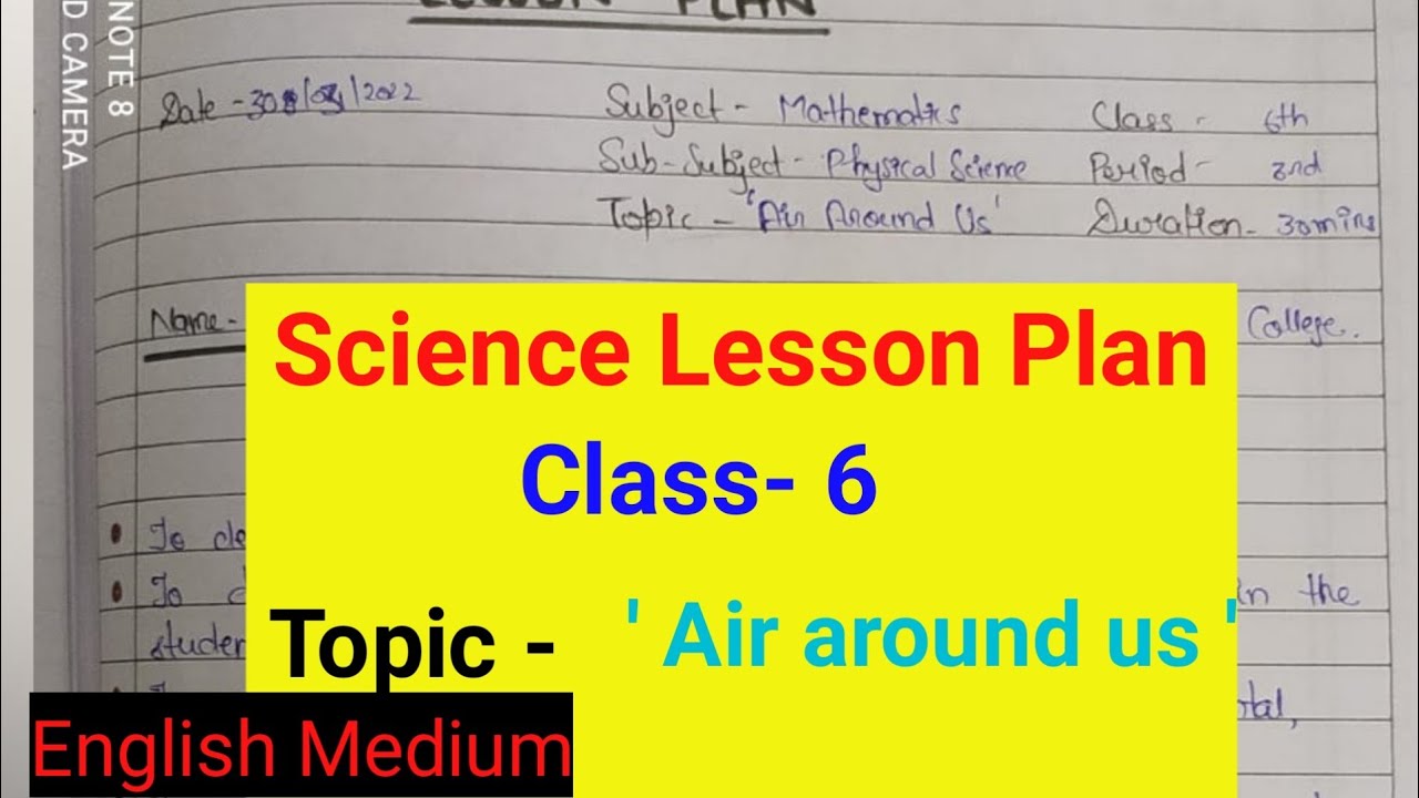 Science lesson plan of Air around us for class 6 / Air around us lesson ...