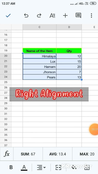 Alignment from Mobile in Google sheet@devtech7545 #shorts #excel #ms_excel - YouTube