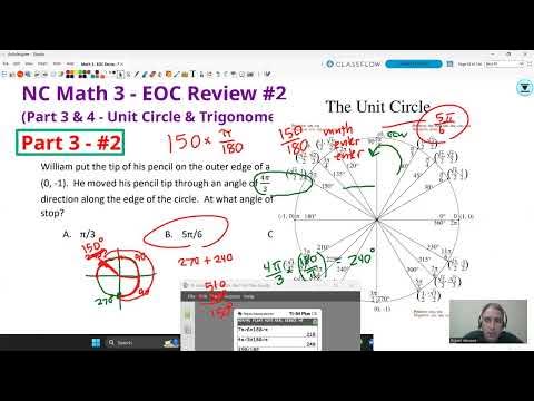 NC Math 3 - EOC Review 2 Parts 3 and 4 - Unit circle and trigonometric functions - YouTube