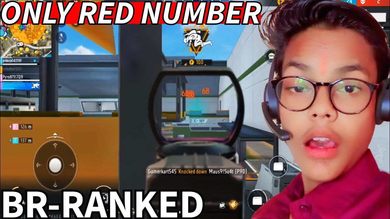 ONLY RED NUMBER||BR-RANKED||FREE FIRE GAMEPLAY|| - YouTube