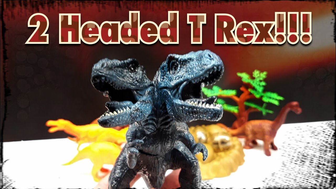 Dino set with a 2 headed T Rex!! Flea Market find!!! Unboxing!!! - YouTube