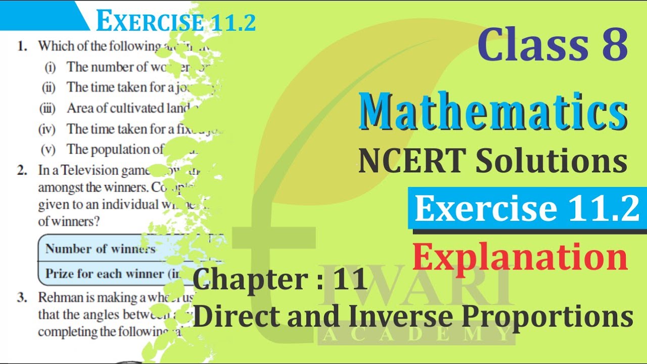NCERT Solutions for Class 8 Maths Chapter 11 Exercise 11.2 - YouTube
