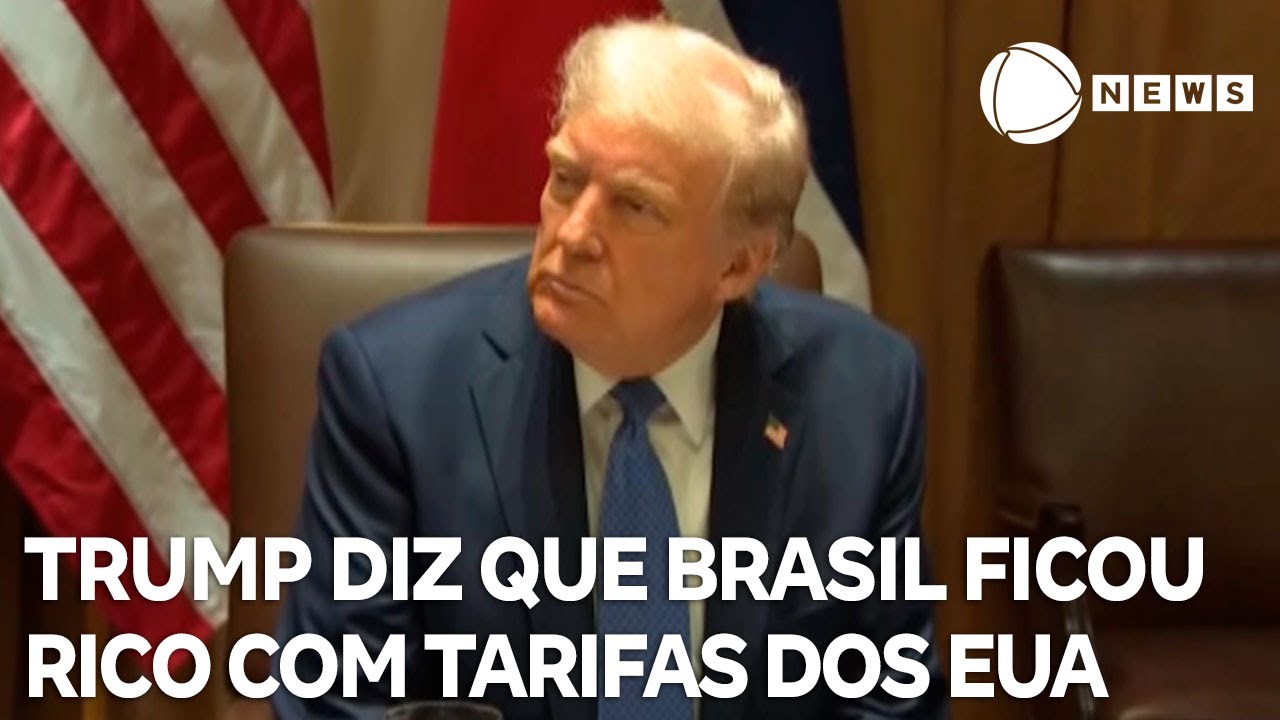 Trump diz que Brasil ficou rico cobrando tarifas dos EUA - YouTube