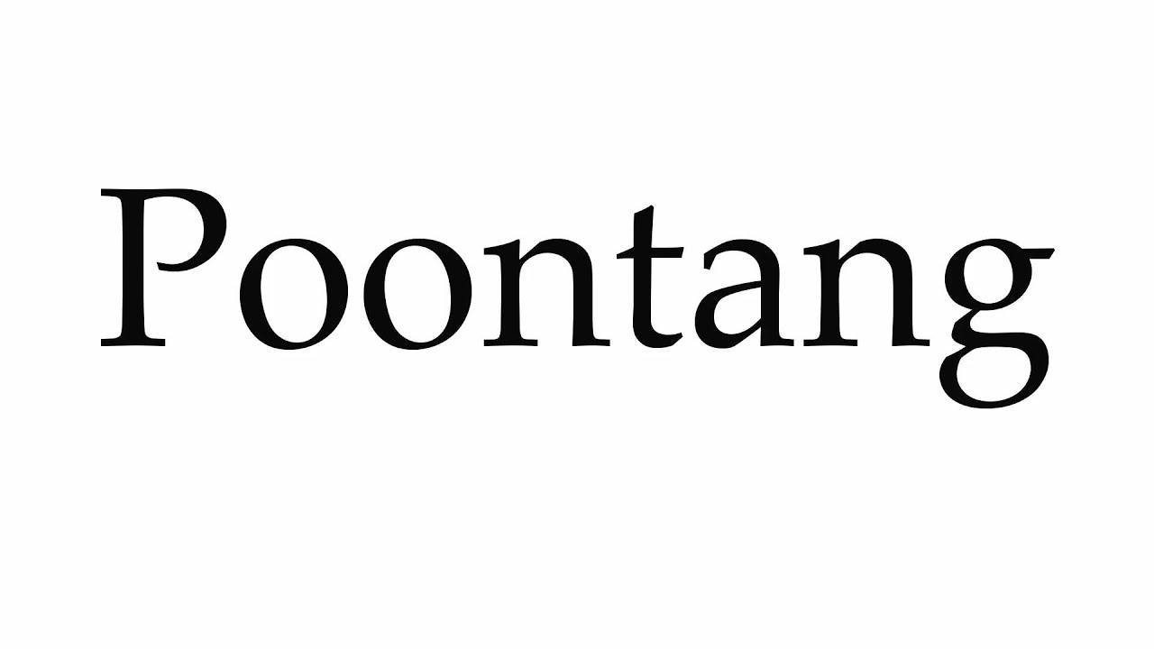 How to Pronounce Poontang - YouTube