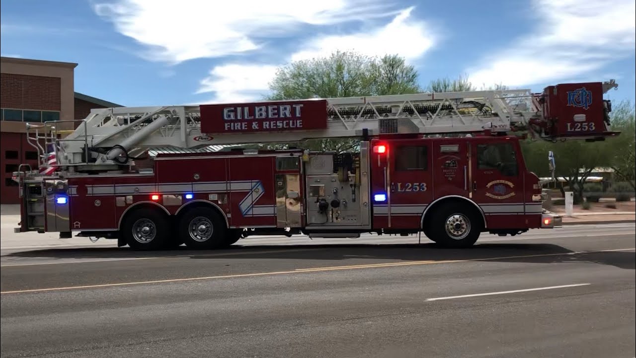 Gilbert fire dept ladder 253 responding - YouTube