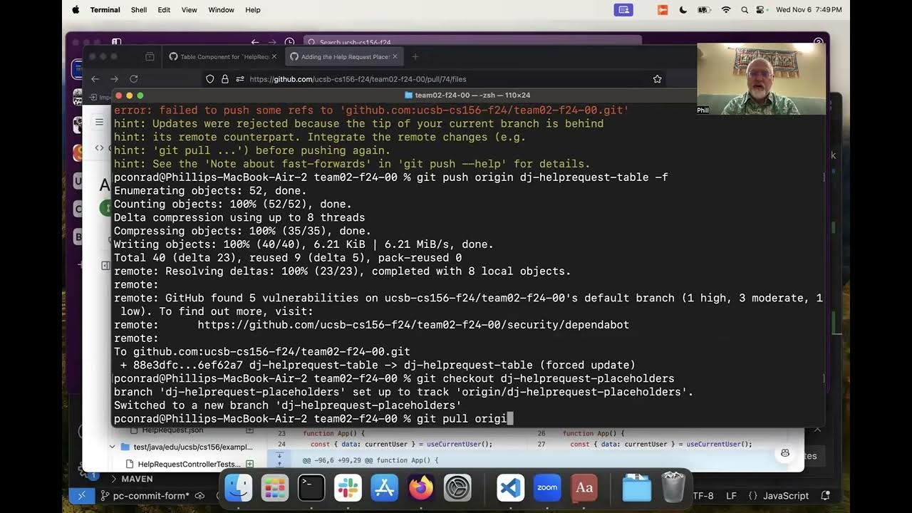 team02/frontend: 06: Code Review and Merging PRs (including how to "rebase on main") - YouTube