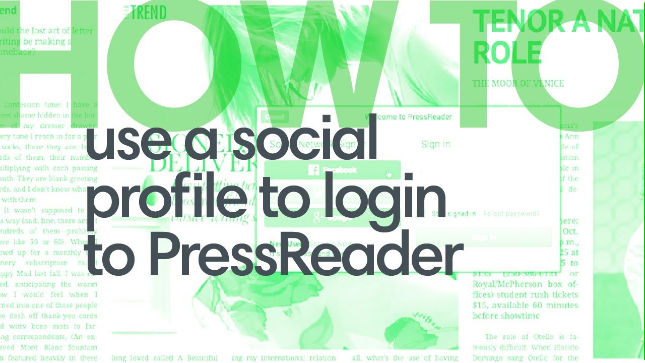 How to use a social profile to login to PressReader - YouTube
