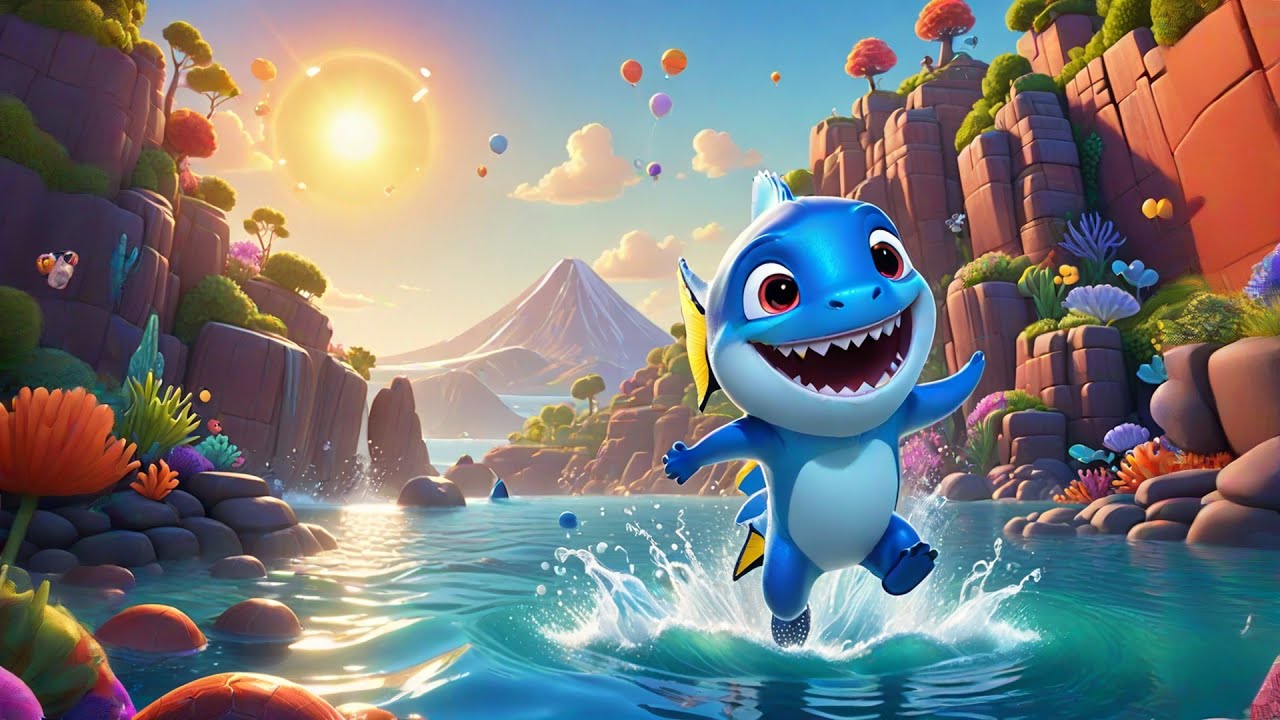 Three Baby Sharks Splash and Wiggle | Fun Counting Song for Kids ...
