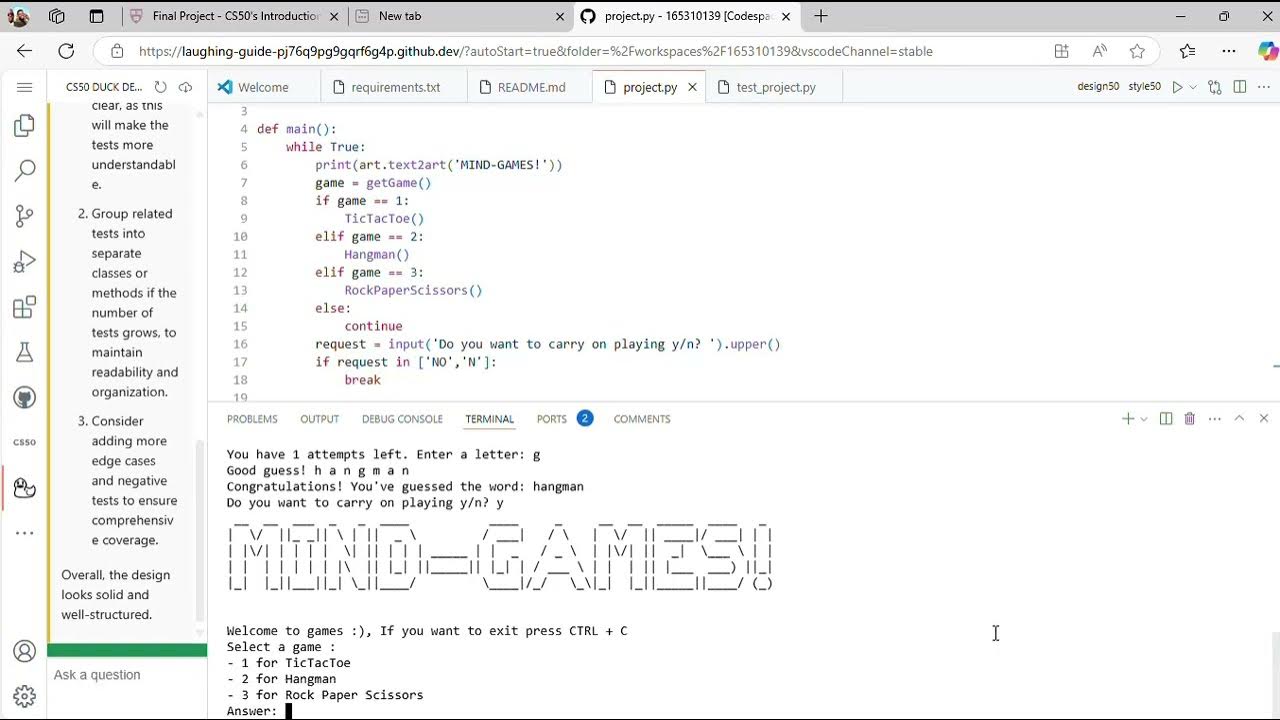 CS50p final project - YouTube