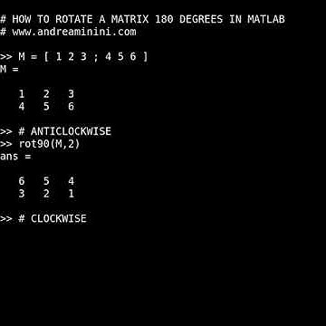 How to rotate a matrix 180 degrees in Matlab - YouTube