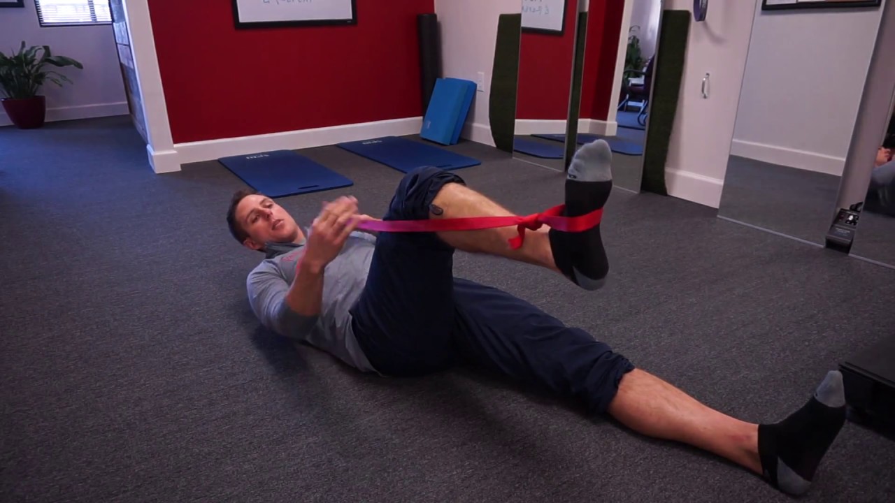 Strap Assisted Hip Internal Rotation - YouTube