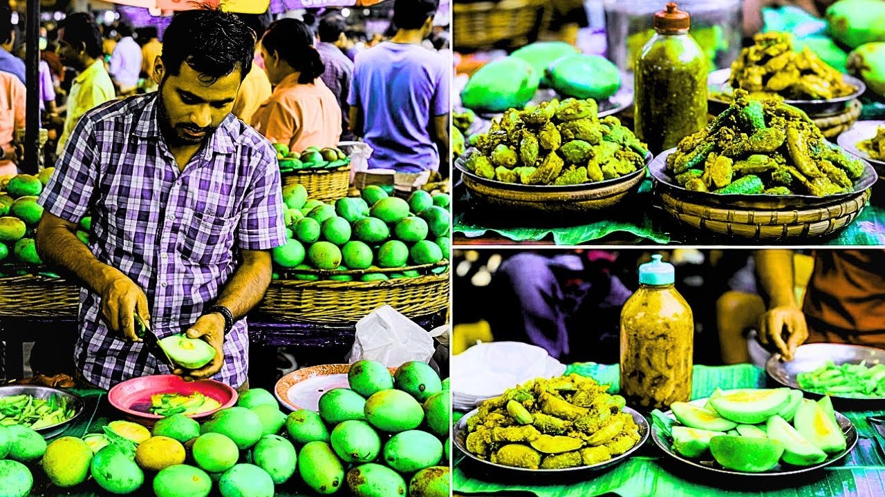 Spicy Green Mango Masala 🌶️ Irresistible Indian Street Food 🇮🇳 Summer ...