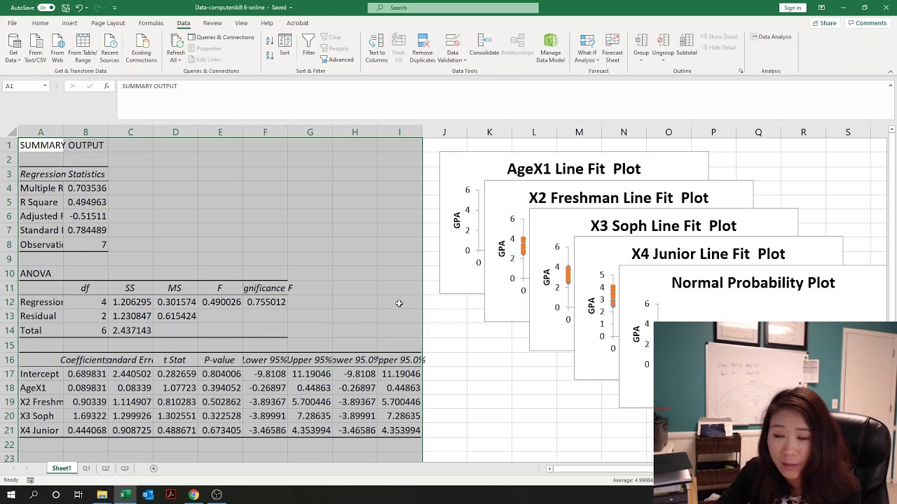 How to use excel to examine assumption 1 linear relationship - YouTube