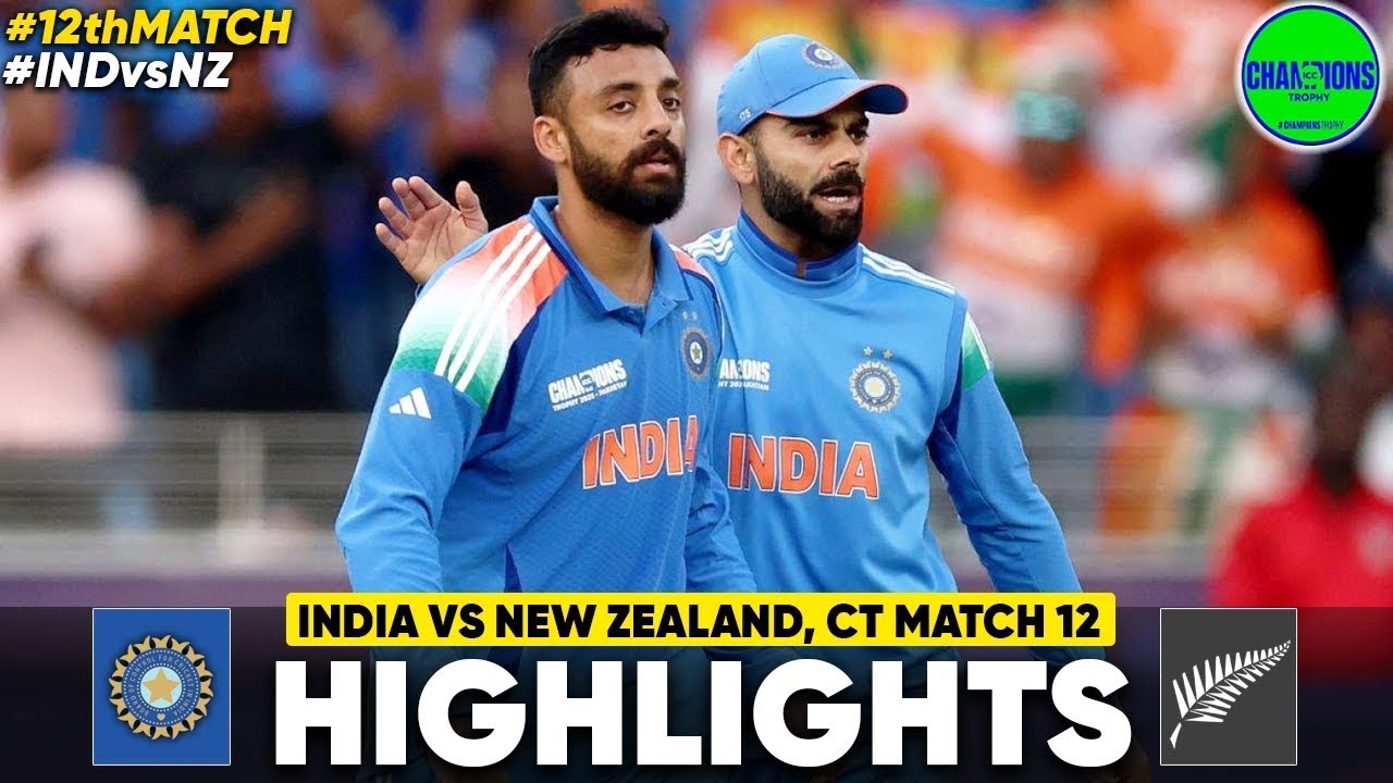 India vs New Zealand ICC Champions Trophy 2025 Match Highlights IND vs ...