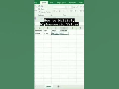 Multiply alphanumeric values method in excel - YouTube