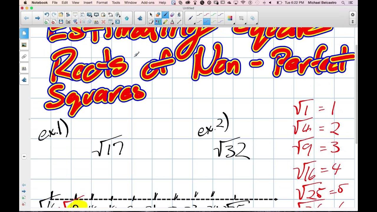 How to Estimate Square Roots of Non Perfect Squares Grade 8 Nelson ...