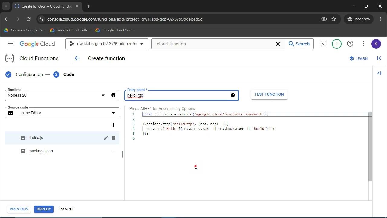 course#6 | cloud function: qwik start - console - YouTube