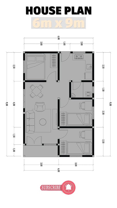 6 x 9 METER HOUSE PLAN #housedesign #houseplans #homedesign - YouTube