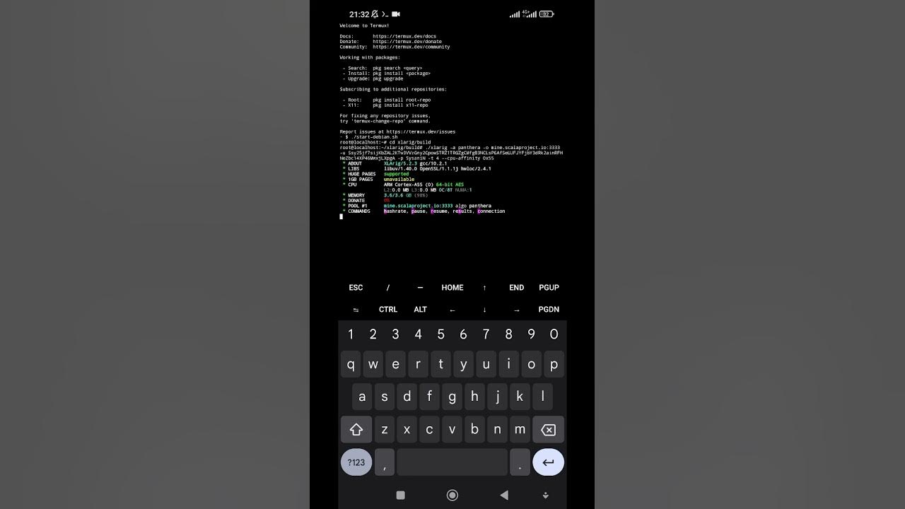 How to mine Scala coin XLA with termux and xlarig on any Android device - YouTube