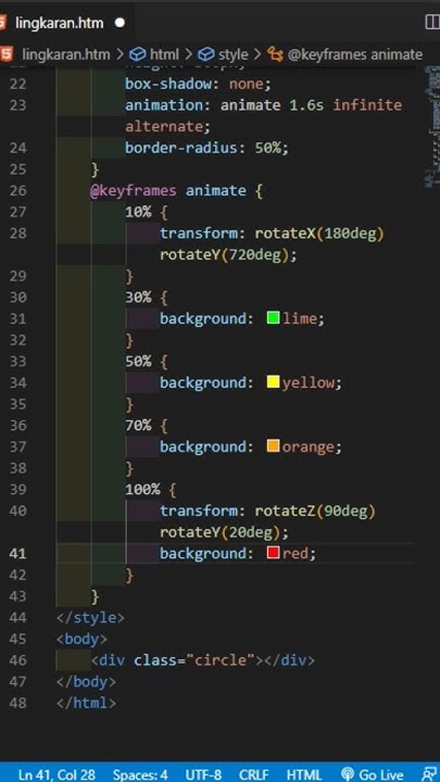 membuat lingkaran warna warni dengan html & css. #shortvideo #viral #fyp #programming #web - YouTube