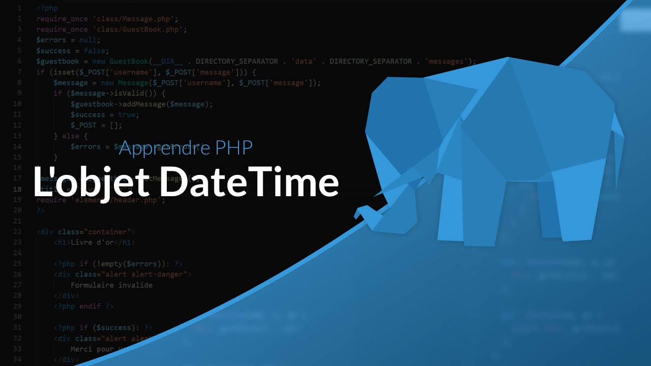 Apprendre Le Php Chapitre 23 Lobjet Datetime Youtube 6083