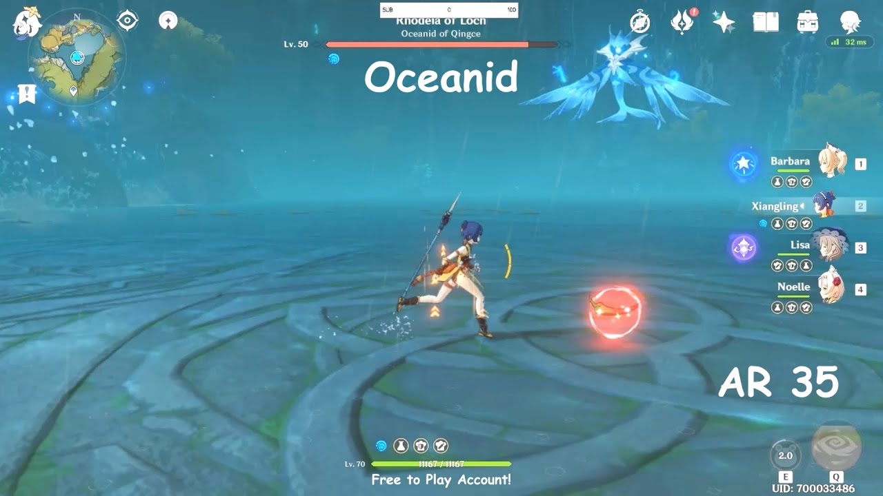 Genshin Impact Boss - Oceanid AR35 (F2P) - YouTube