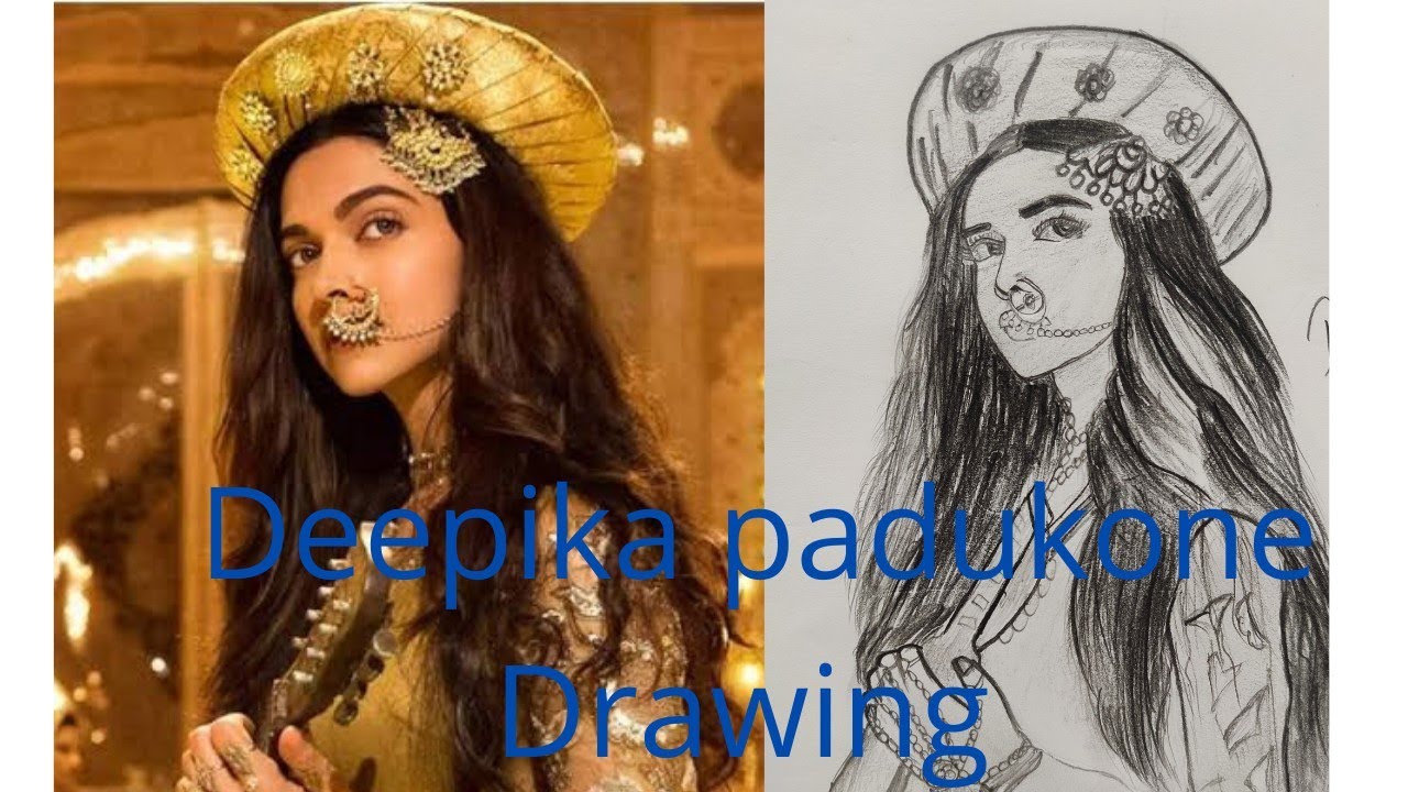 DEEPIKA PADUKONE drawing // Bajirao Mastani/ Easy drawing.//#bollywood ...