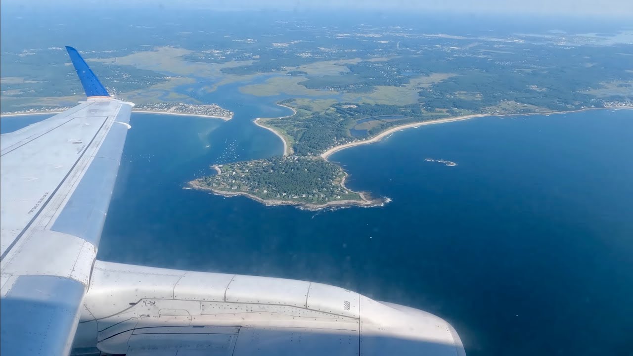 BEAUTIFUL Landing in Portland, Maine | United Airlines Embraer 170 ...