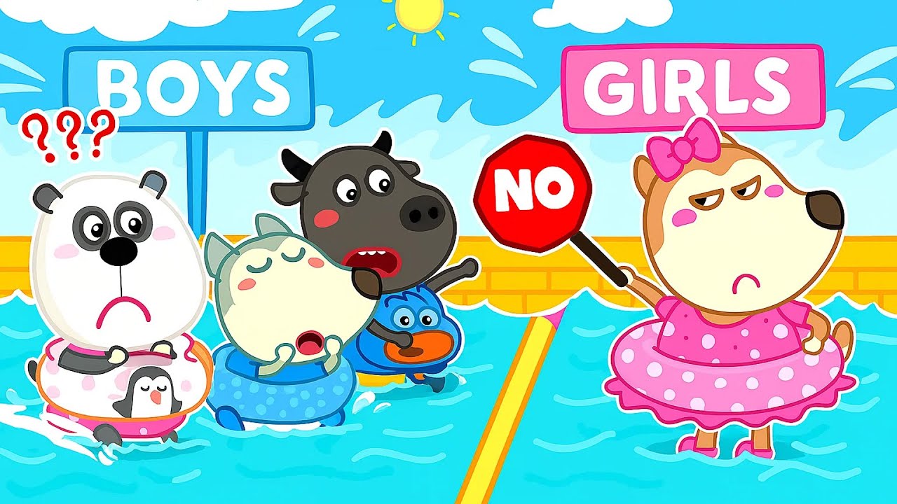 Swimming Pool For Boys🌊Don't Be So Selfish Wolfoo and Friends💔| Wolfoo ...