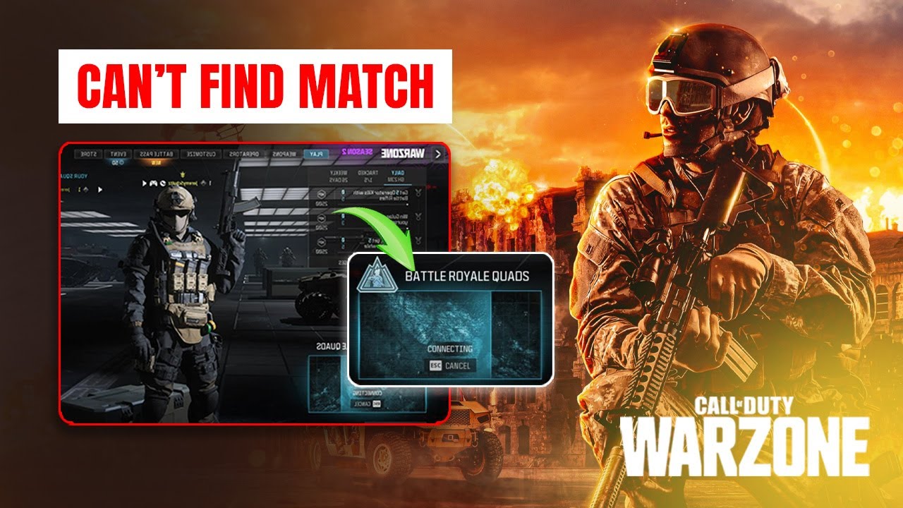 How to Fix Call Of Duty Warzone Can't Find Match On PC | Warzone ...
