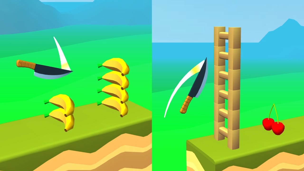 Knife Jump! Very Satisfying And Relaxing ASMR Slicing Game - YouTube