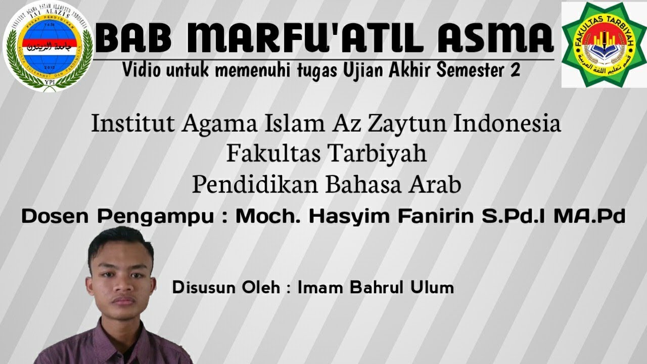 Matn Al-Ajurumiyah (Bab Isim-isim yang dibaca Marfu) - YouTube