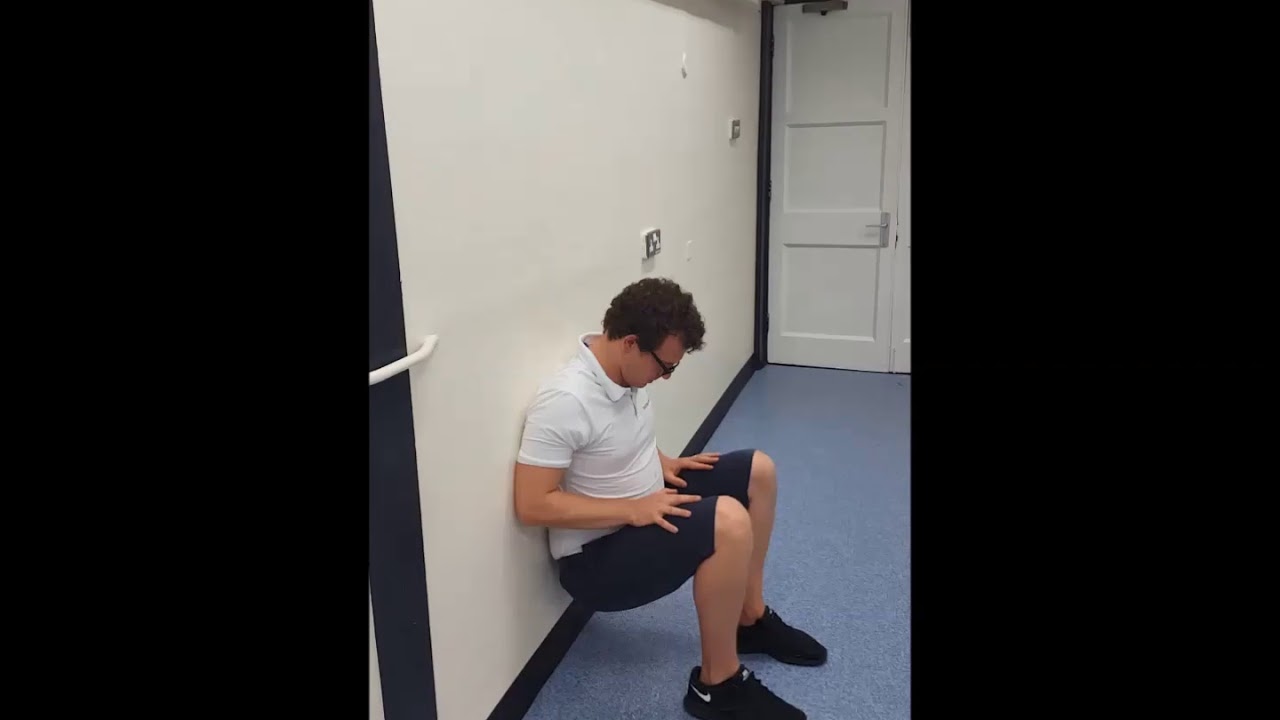 ACL Recon. Wall Squat Limited Range - YouTube