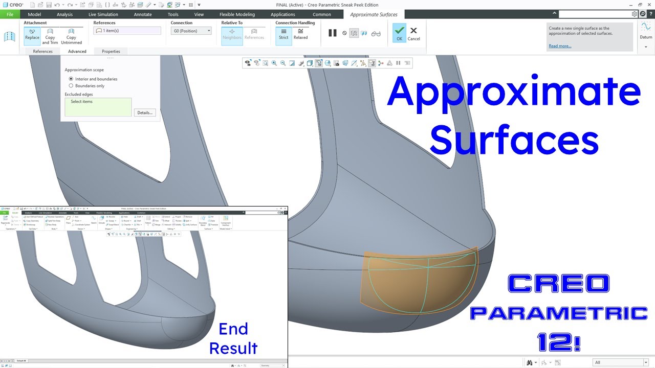 Creo Parametric 12 - Approximate Surfaces - YouTube