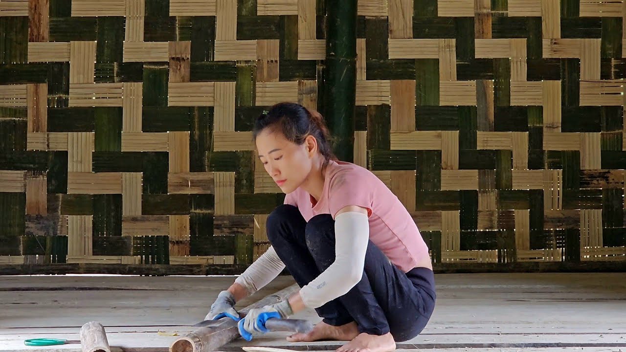 FULL VIDEO: 90 Days Girl building bamboo house - Building farm | Farm ...