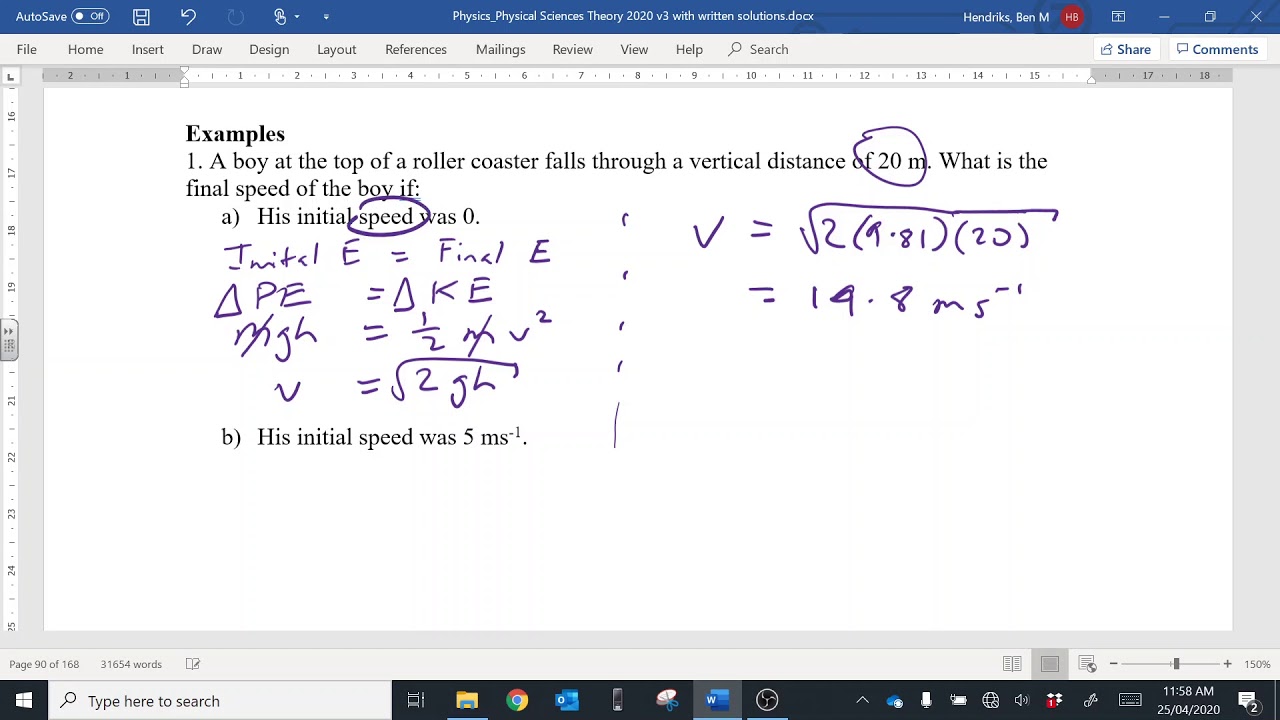 7 8 Conservation Of GPE Examples YouTube 7 8 Conservation Of GPE Examples YouTube