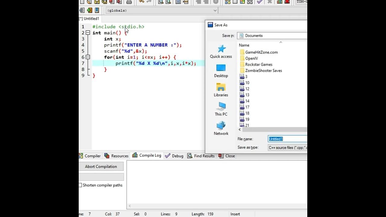 Print Multiplation Table in C language simple program || pattern program - YouTube